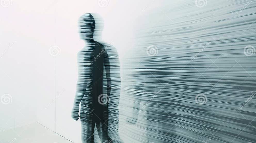 Motion Blur Silhouette with Linear Patterns in White Space Stock Photo ...