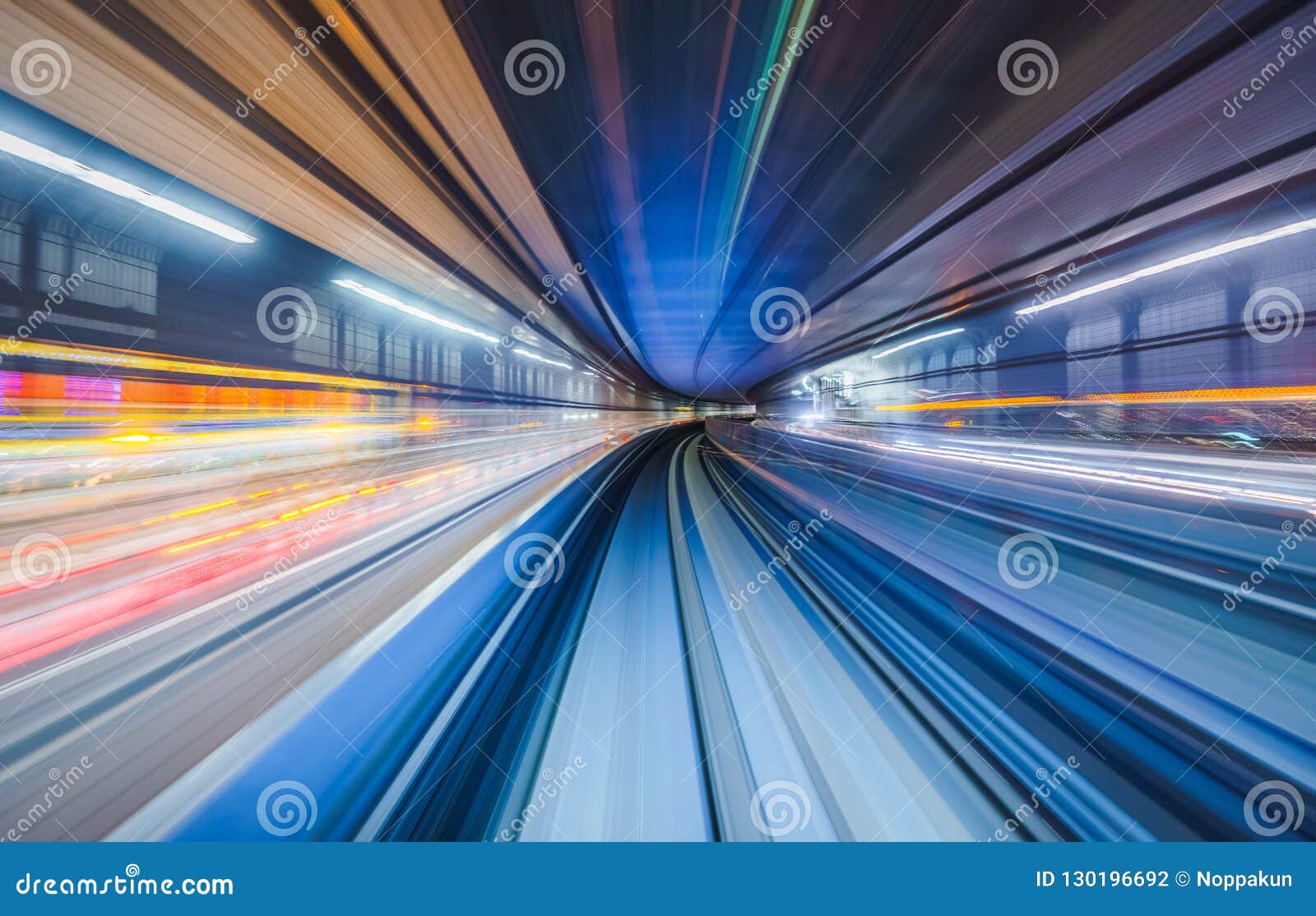 Motion Blur of Train Moving in Tokyo, Japan Stock Photo - Image of ...