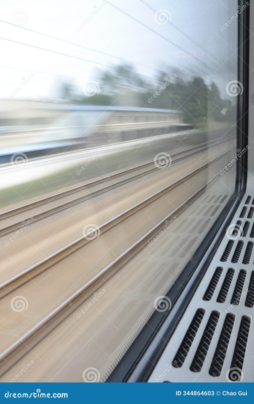 Motion Blur View of Railway Tracks from a High Speed Train Window Stock ...