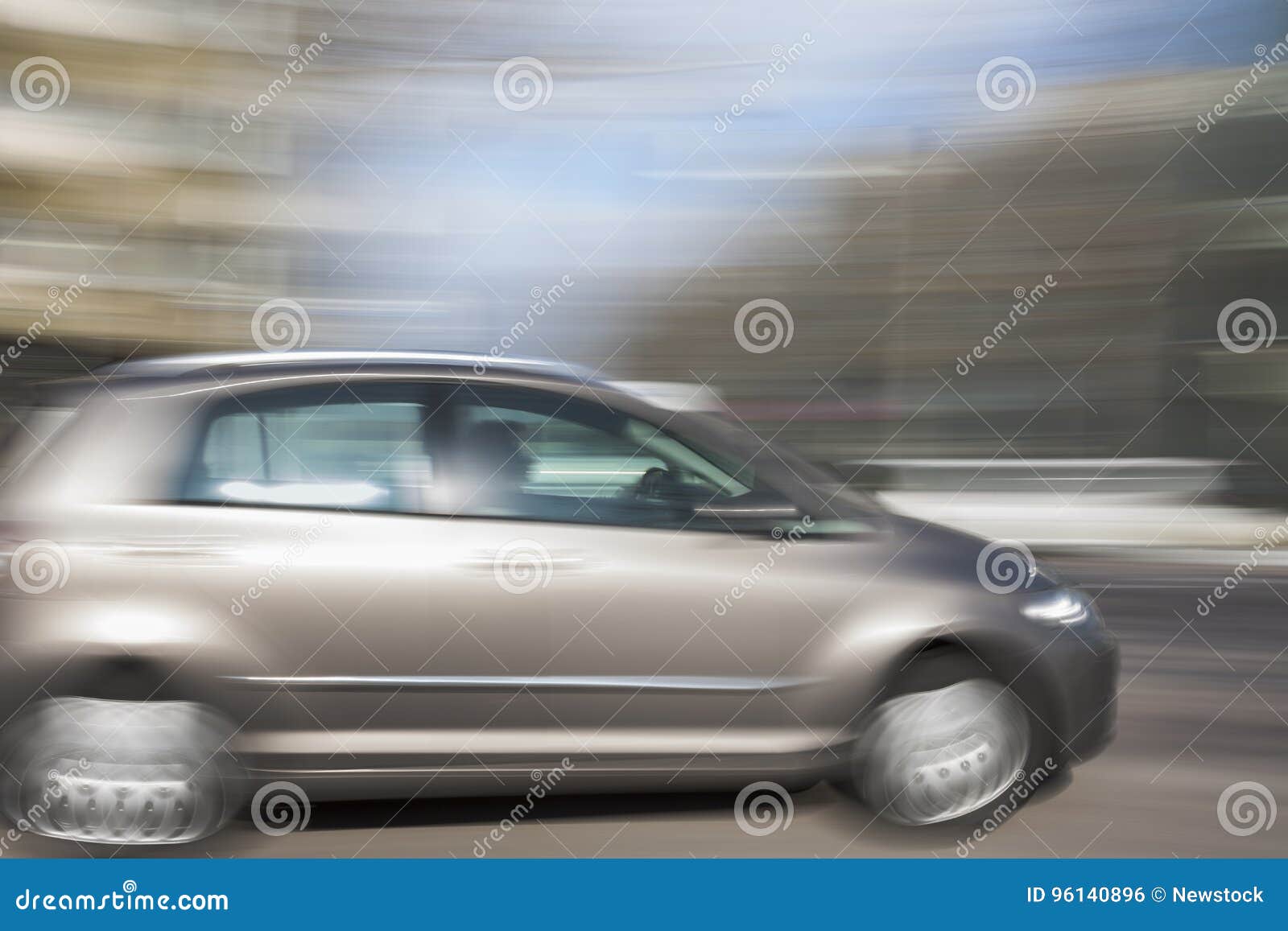 Motion Blured Car, Car Driving Fast in City Stock Photo - Image of ...