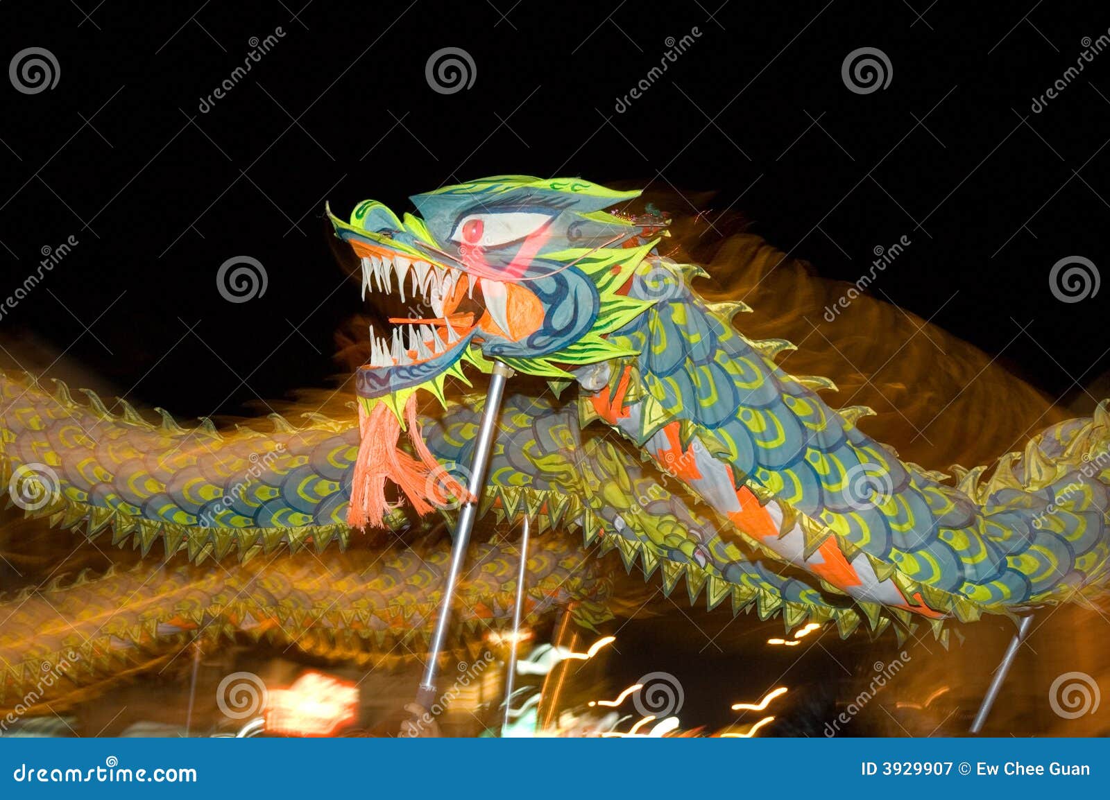 Motion blurr dragon dance stock image. Image of night - 3929907
