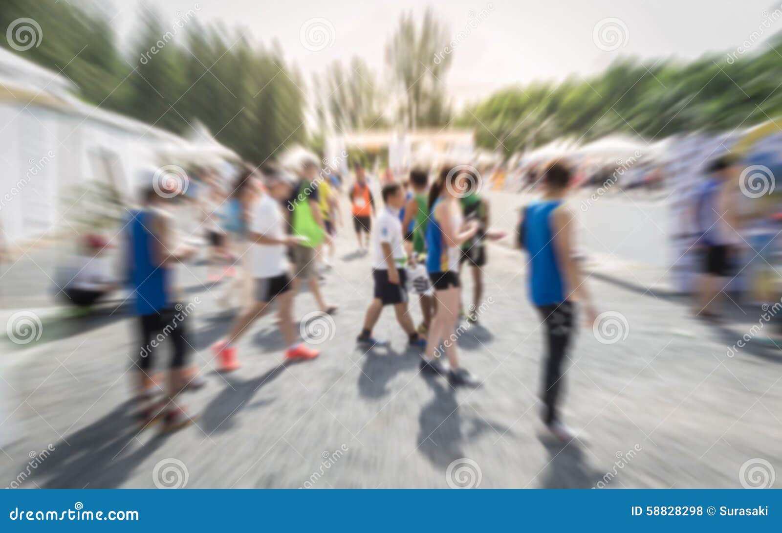 Motion Blurred Crowd of Athlete for Marathon Stock Photo - Image of ...