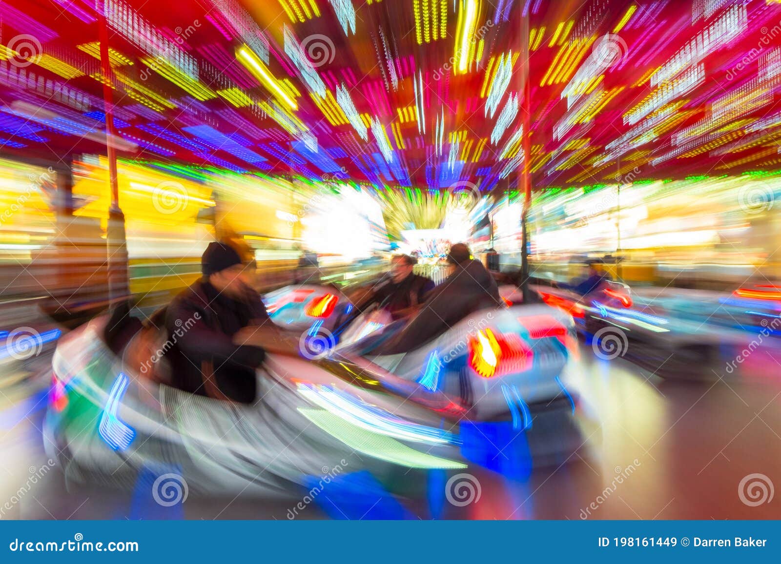 Motion Blurred Dodgems or Bumper Cars at a Fun Fair Stock Image - Image ...