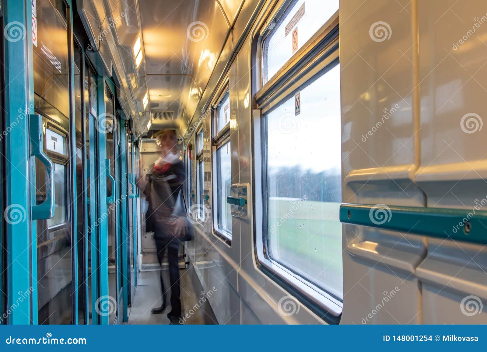Motion Blurred Figure of Conductor in the Wagon Stock Photo - Image of ...
