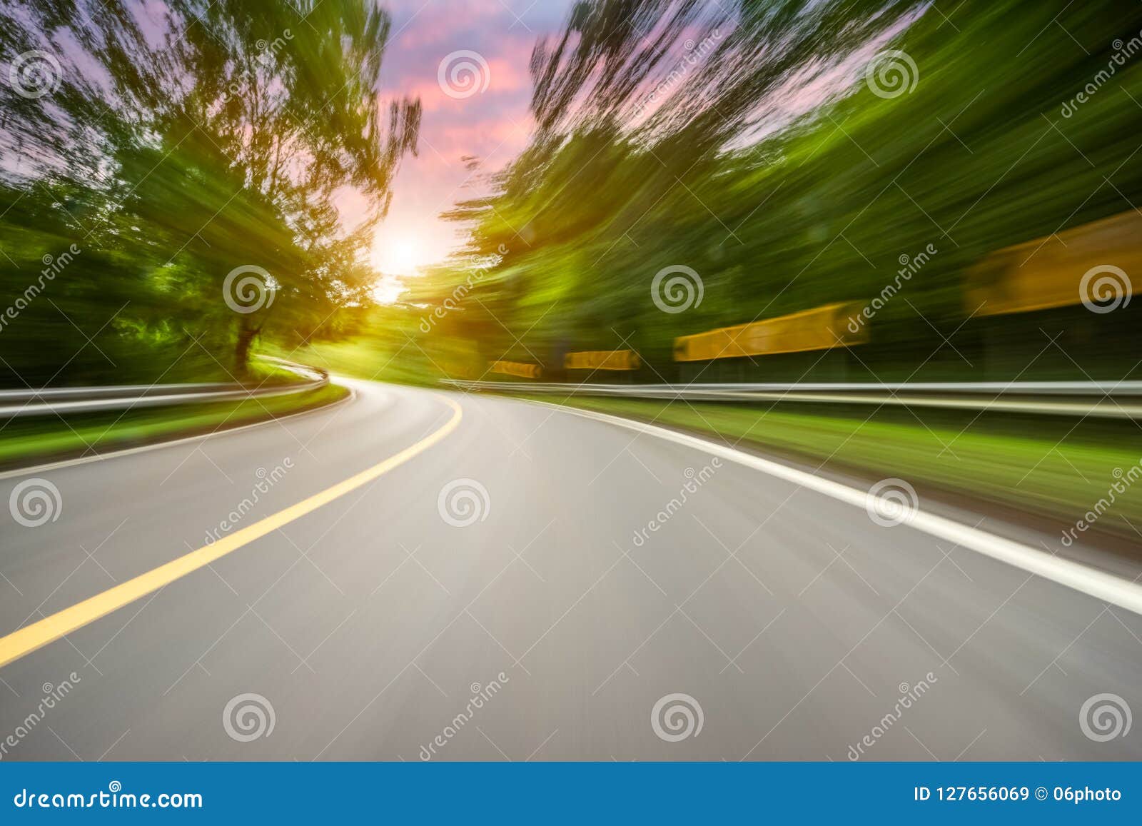 Blurred Highway Curve Lane Stock Photography | CartoonDealer.com #77036864