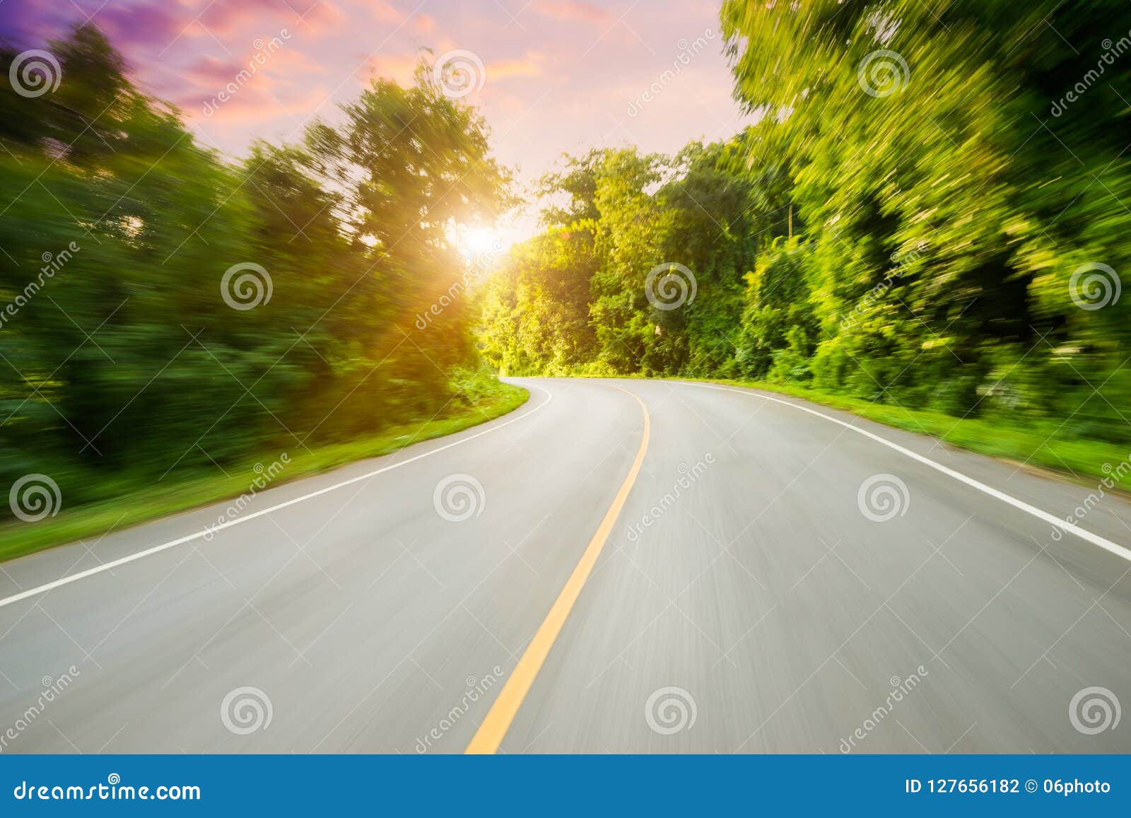 Blurred Highway Curve Lane Stock Photography | CartoonDealer.com #77036864