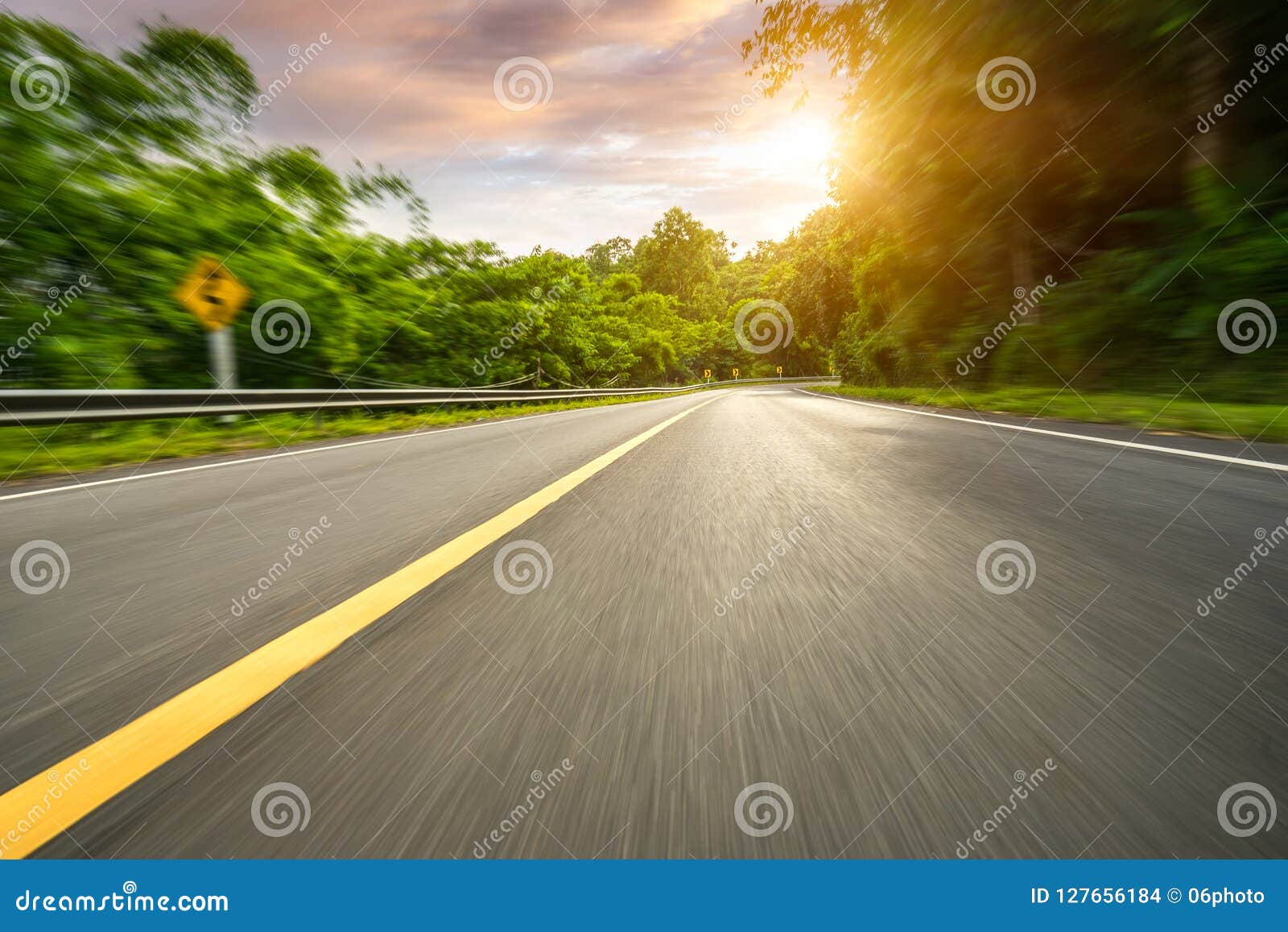 Blurred Highway Curve Lane Stock Photography | CartoonDealer.com #77036864