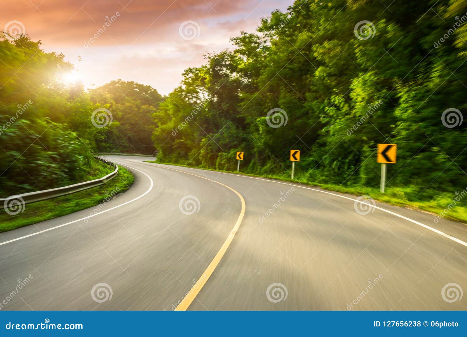 Blurred Highway Curve Lane Stock Photography | CartoonDealer.com #77036864