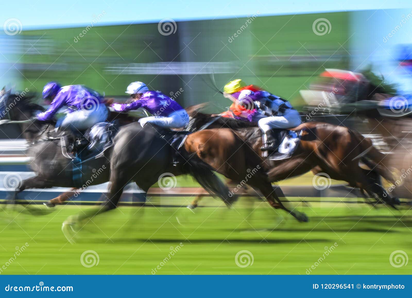 Motion Blurred Horse Racing Group Image Editorial Photo - Image of ...