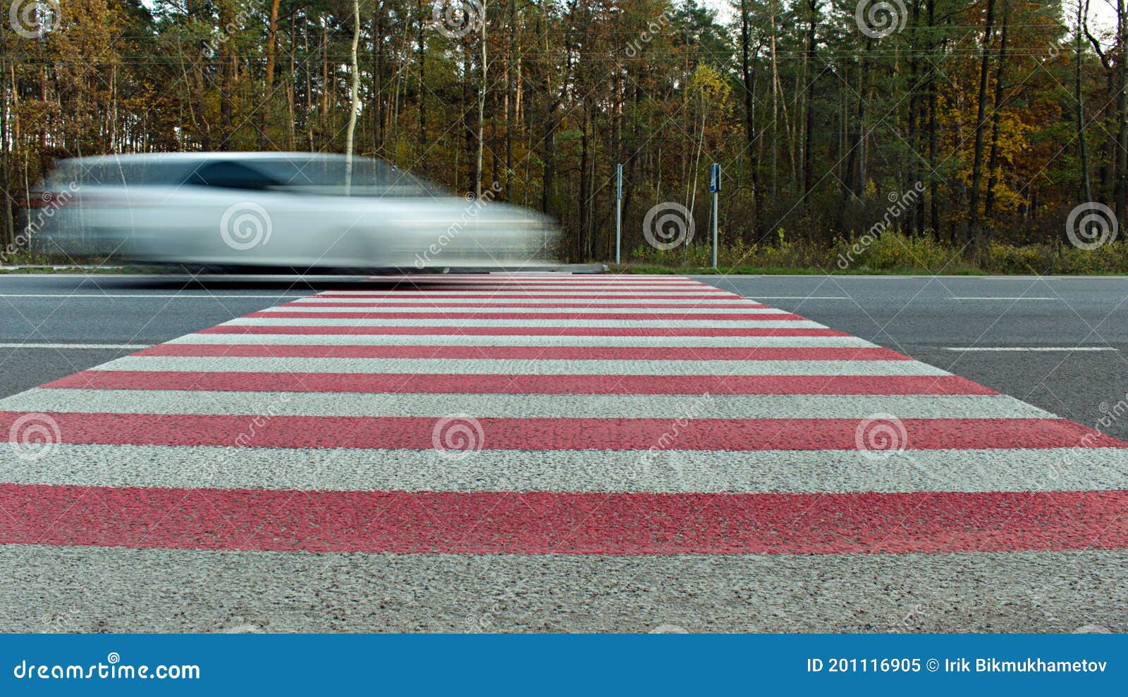 Motion Blurred Image of Fast Driving Car on Crosswalk Stock Image ...