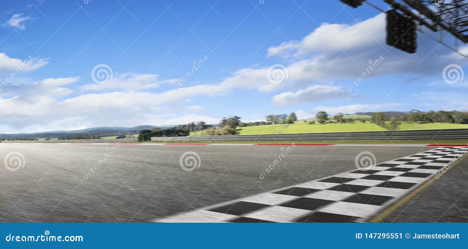 Motion Blurred Racetrack With Start And Finish Line Royalty-Free Stock ...