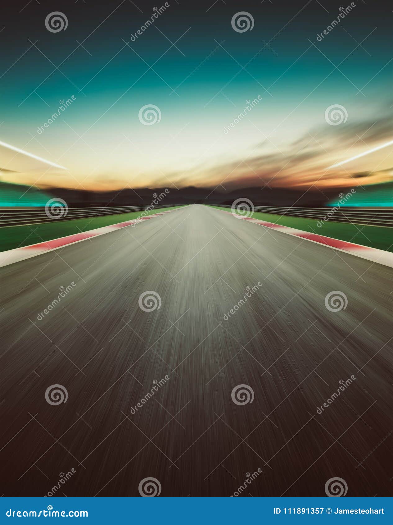 Motion Blurred Racetrack . Vertical Or Poster Format . Royalty-Free ...