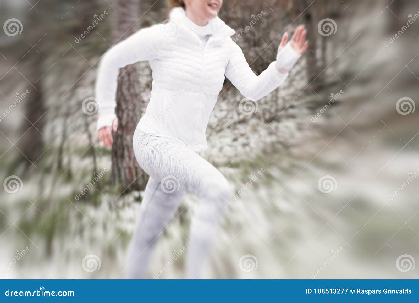Motion Blurred Runner in Winter Stock Image - Image of power, harsh ...