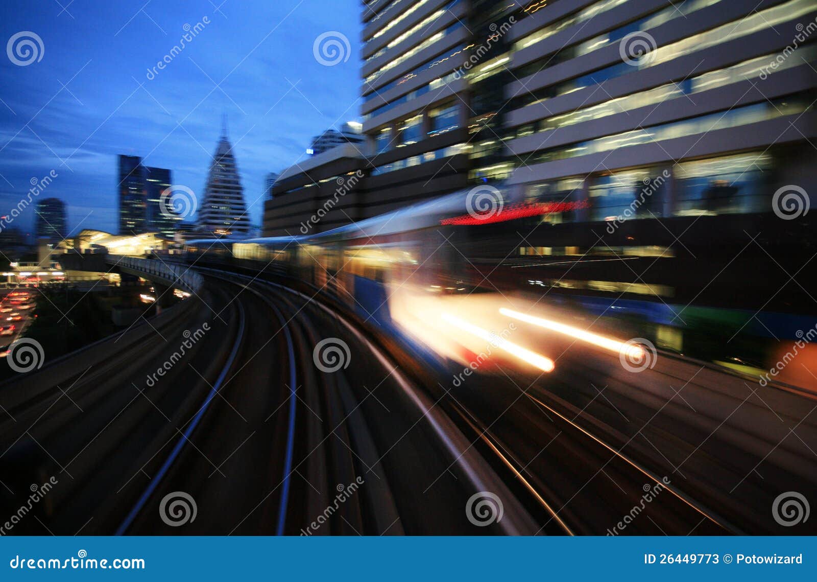 Motion Blurred on Speeding Sky Train Stock Image - Image of bullet ...