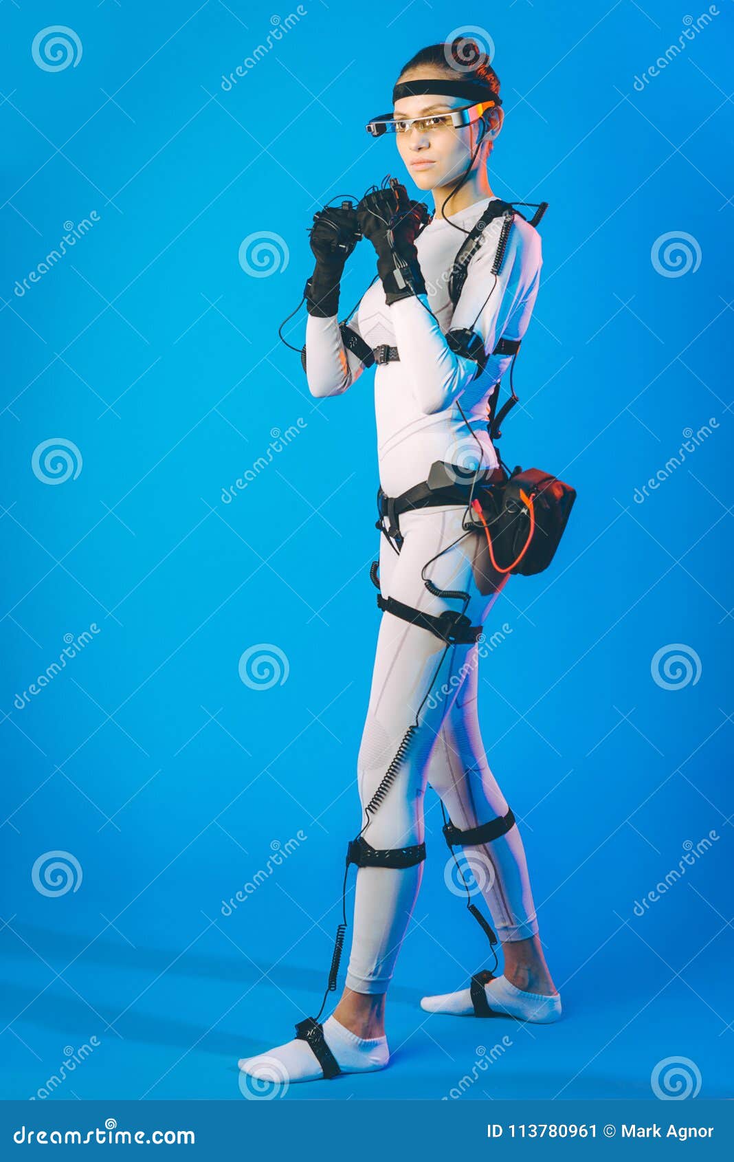 Motion Caption Virtual Reality Stock Image - Image of caucasian ...