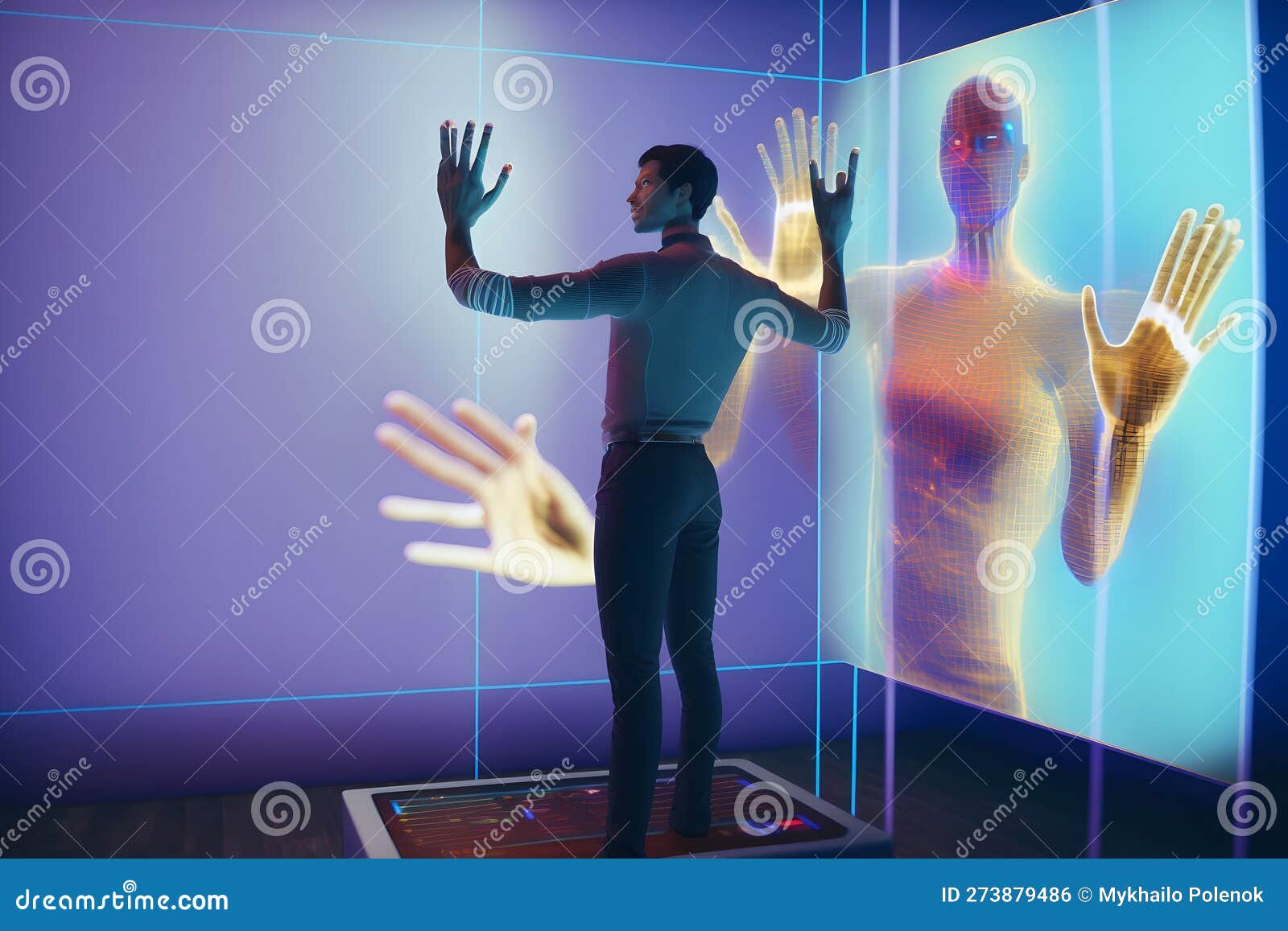 Motion Capture Virtual Reality. Digital Technology Stock Illustration ...