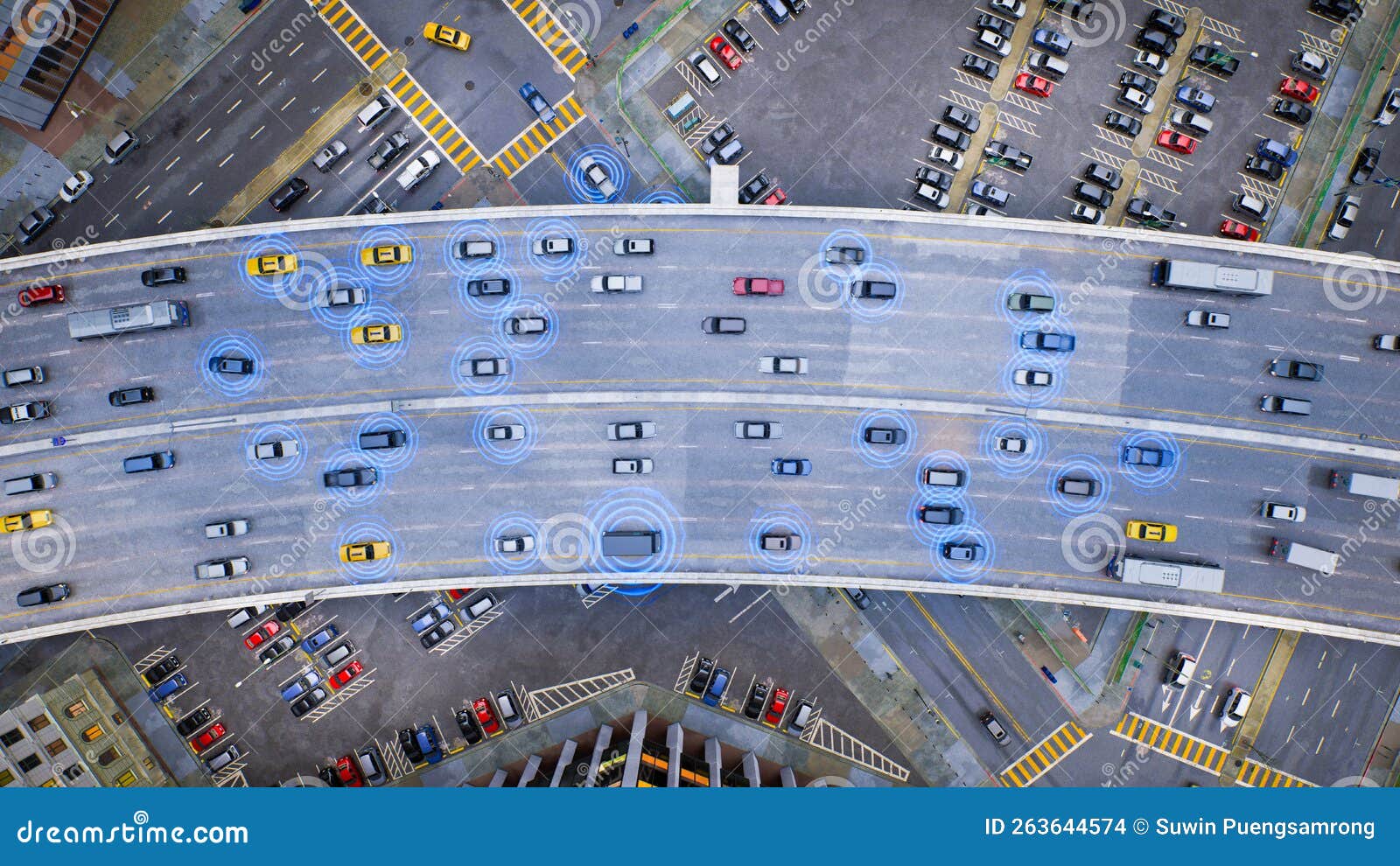 Motion Car with Autonomous Self Driving on City Street, 3d Render Stock ...