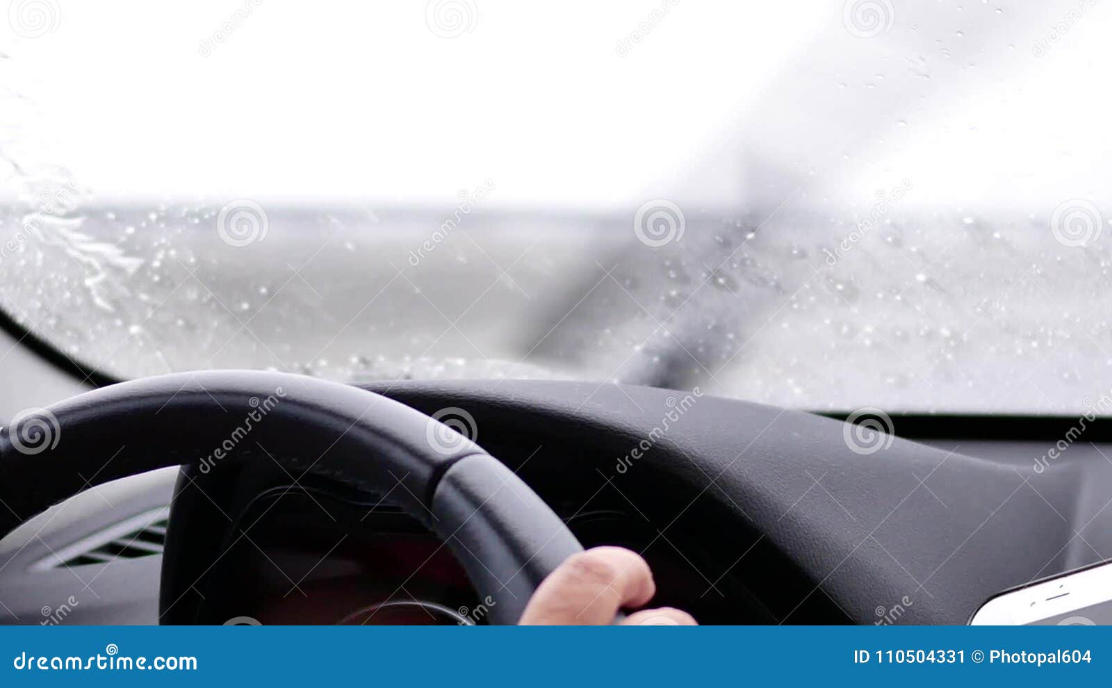 Motion of Car Driving on Heavy Raining Day Stock Video - Video of ...