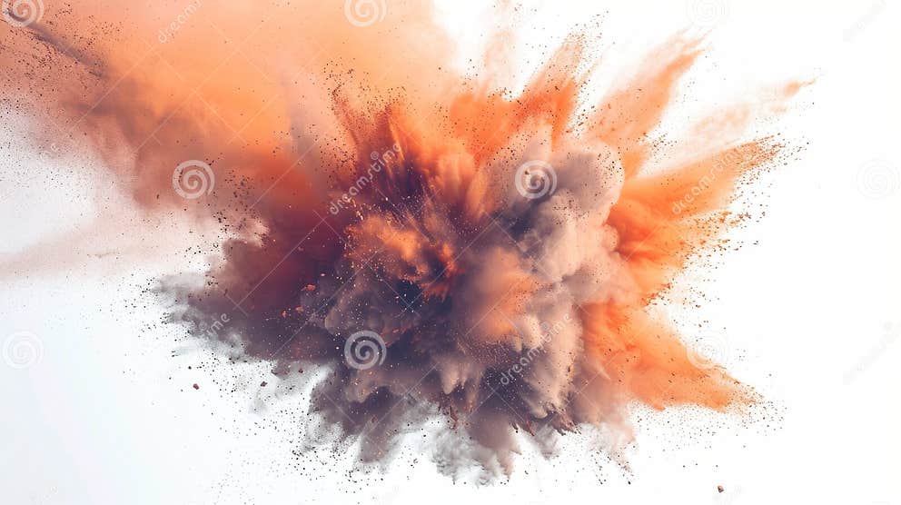 In Motion Colored Powder Explosions on a White Background Stock Image ...