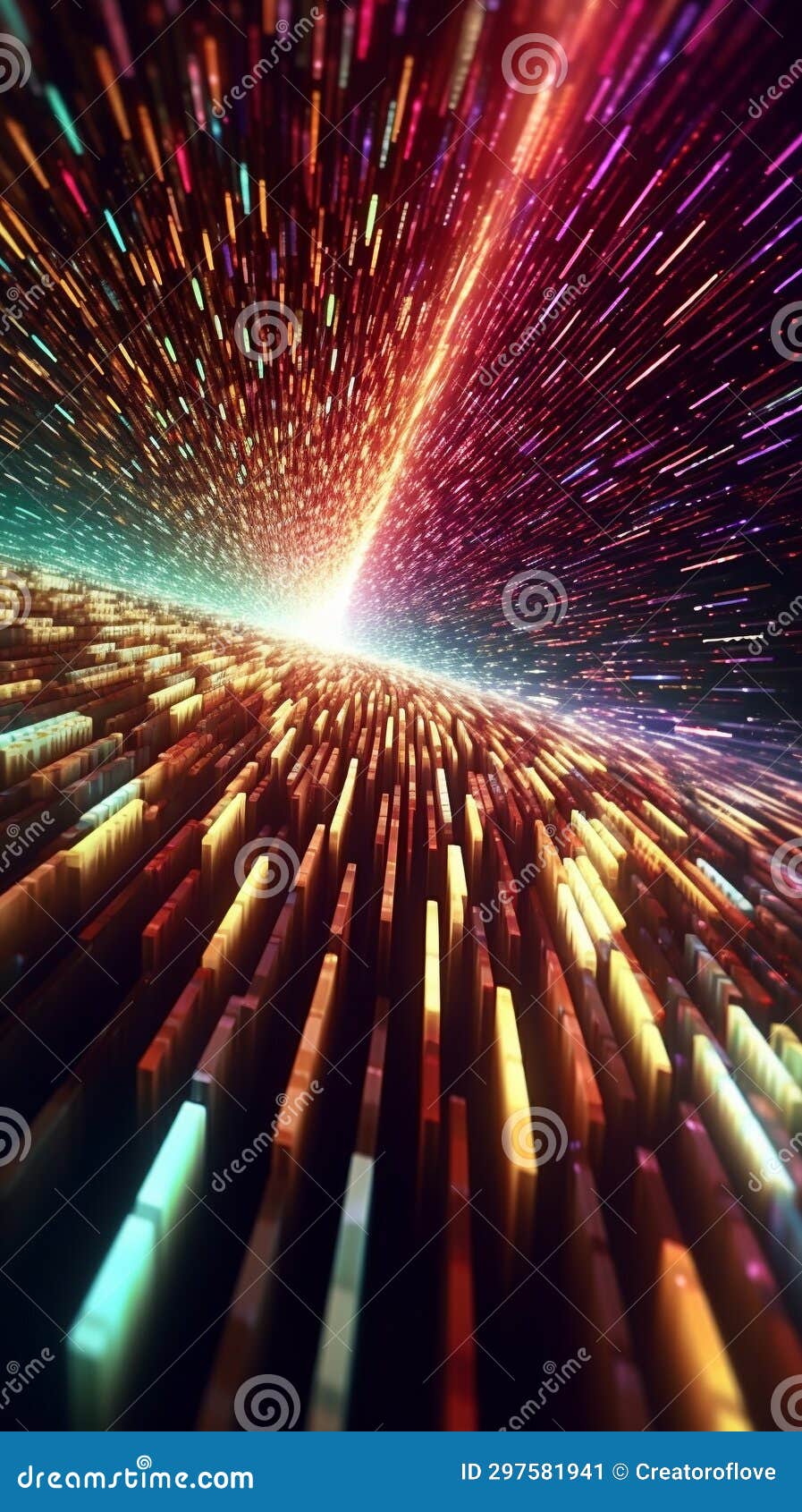 Motion Colorful Lights Rays Long Strokes Stock Illustration ...