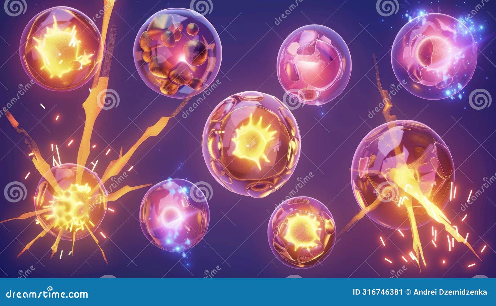 In this Motion Design Set, Compressed Bubble Shields Explode, Force ...