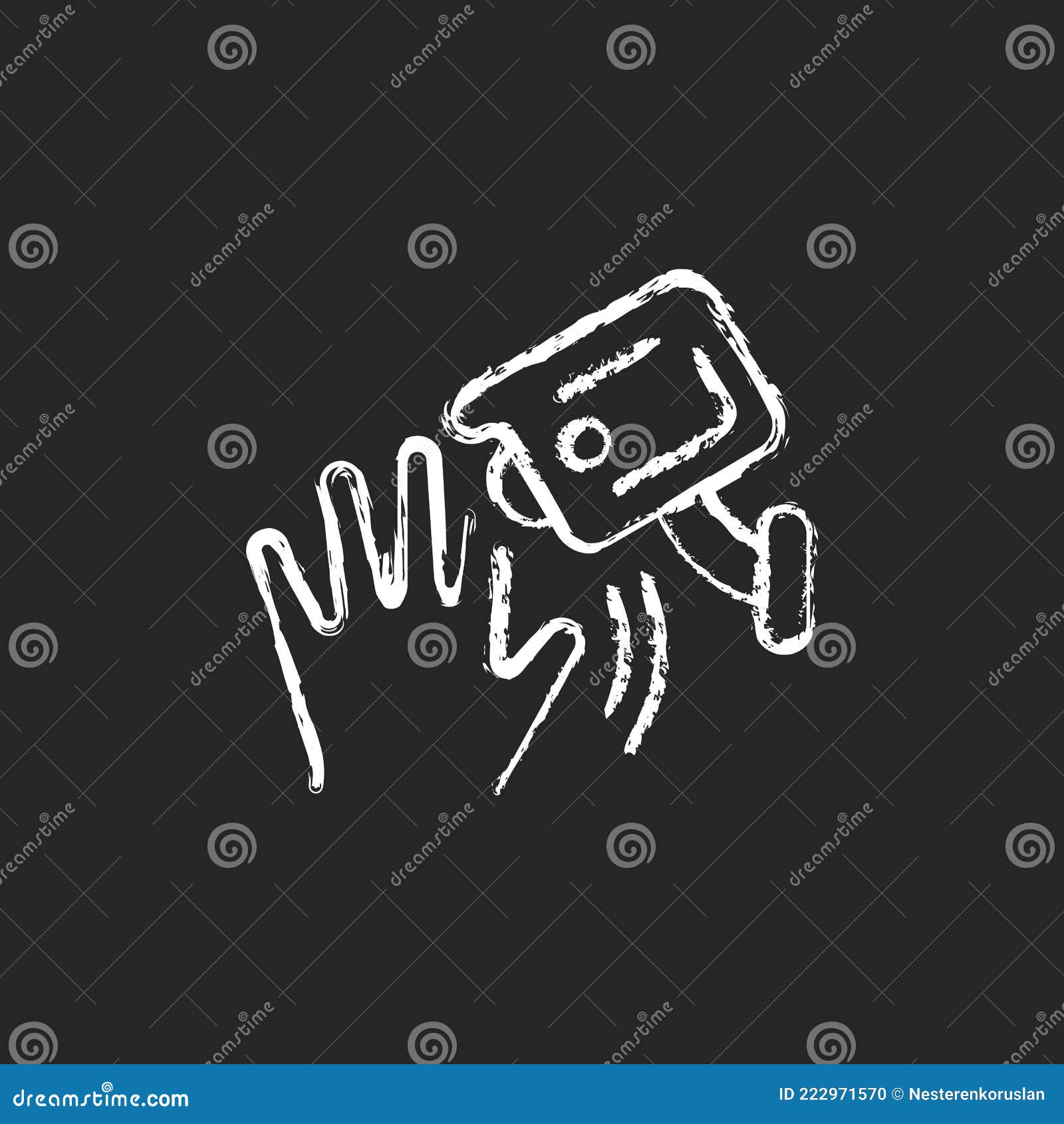 Motion Detection Camera Chalk White Icon On Dark Background Vector ...