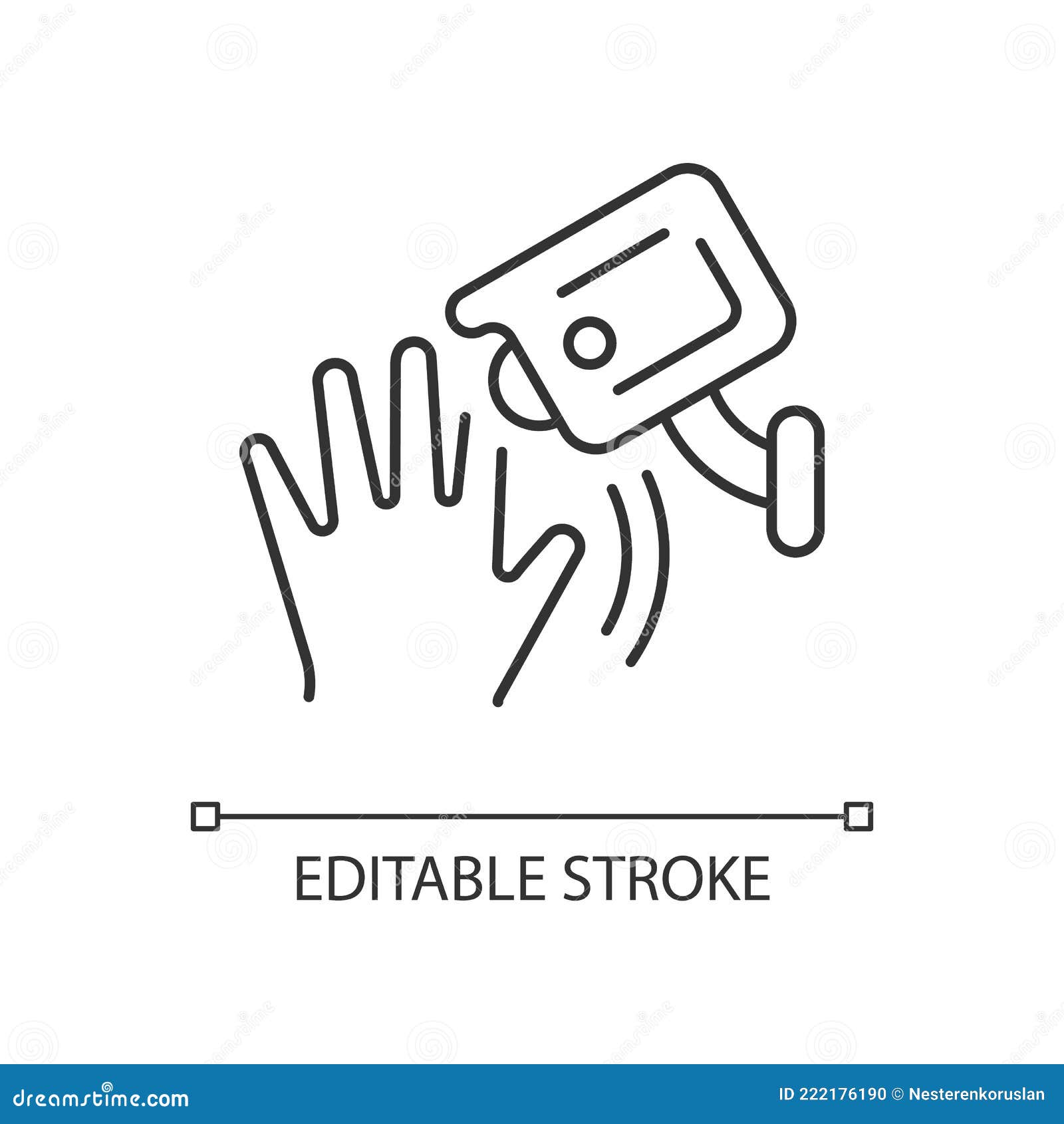 Motion Detection Camera Linear Icon Vector Illustration | CartoonDealer ...