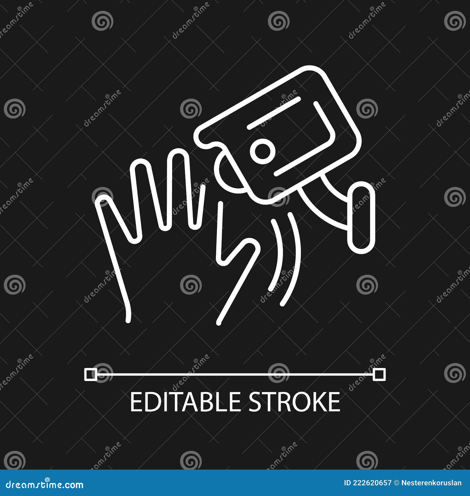 Motion Detection Camera White Linear Icon for Dark Theme Stock Vector ...