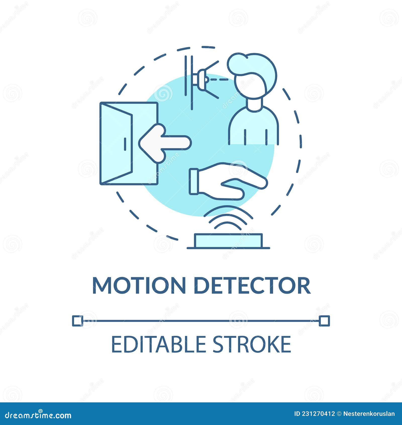 Motion Detector Blue Concept Icon Stock Vector - Illustration of ...