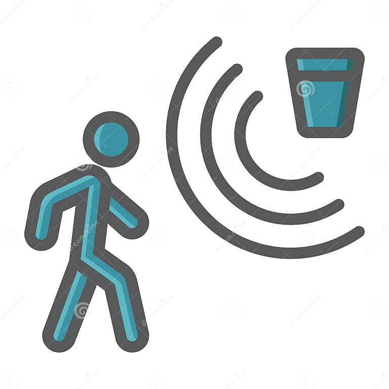 Motion Detector Colorful Line Icon, Security Guard Stock Vector ...