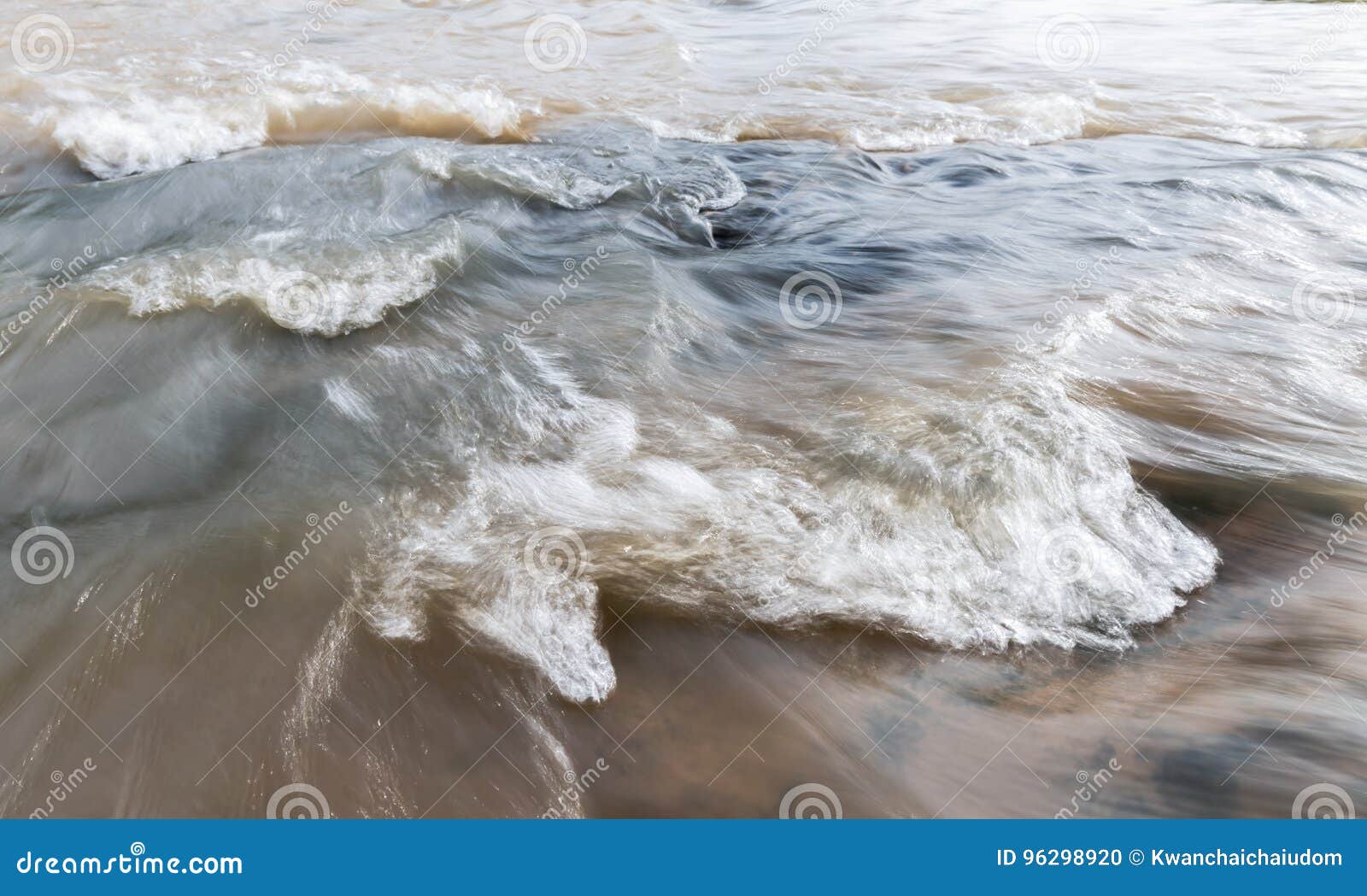 Motion of Flood Water Flow on Rock Stock Photo - Image of brown, creek ...