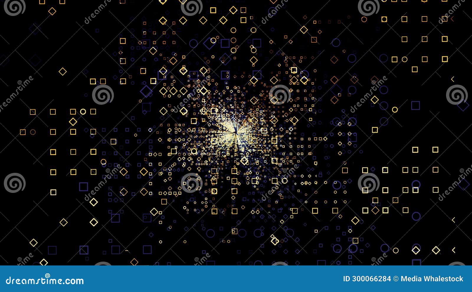 Motion of Futuristic Small Squares in Digital Virtual Space. Design ...