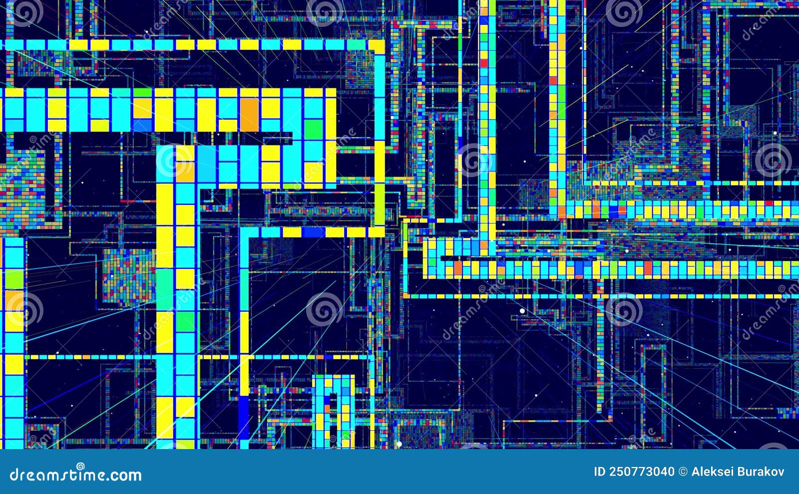 Motion Graphic, Camera Fly in Art Space, Multilayer Structure with ...