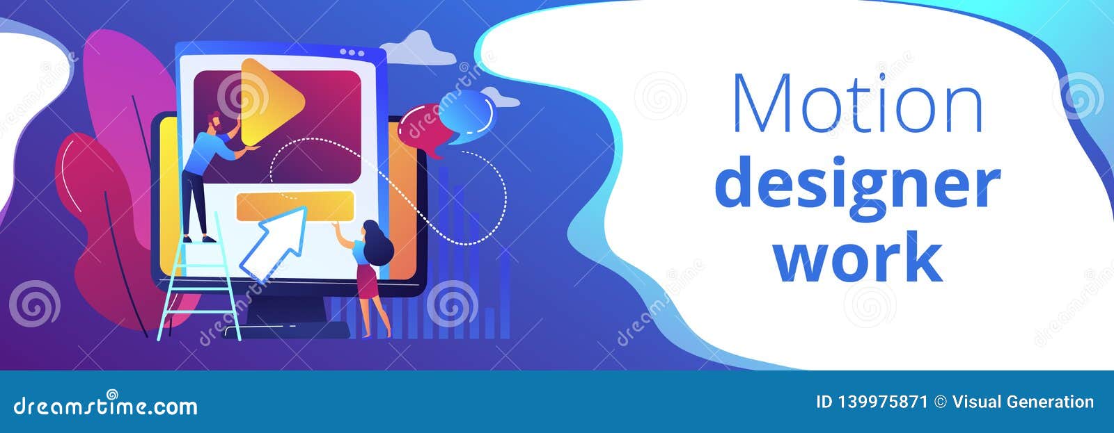 Motion Graphic Design Concept Banner Header. Stock Vector ...