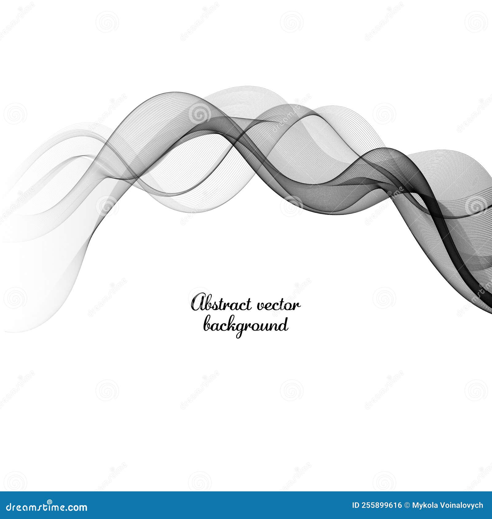 Motion of Gray Transparent Wave Lines on White Background, Design ...