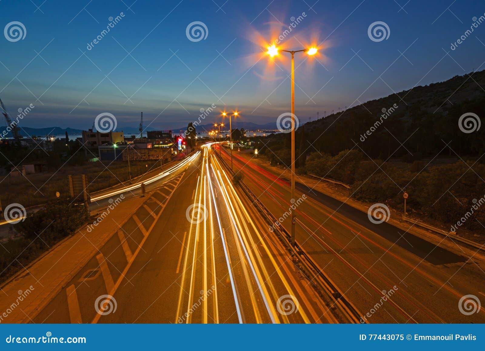 Motion on highway stock image. Image of blurs, green - 77443075