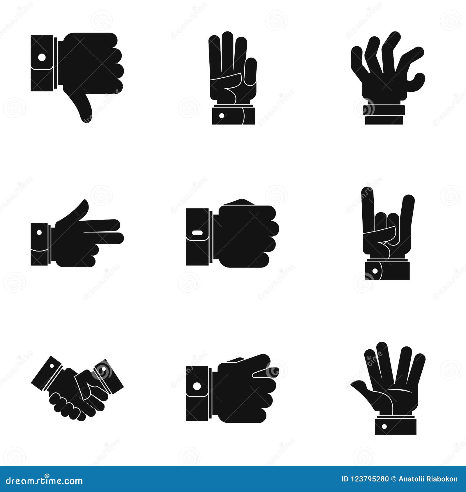Motion Icons Set, Simple Style Stock Illustration - Illustration of ...