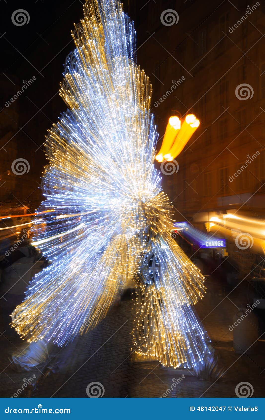 Motion Light Abstract Christmas Tree Editorial Photography - Image of ...