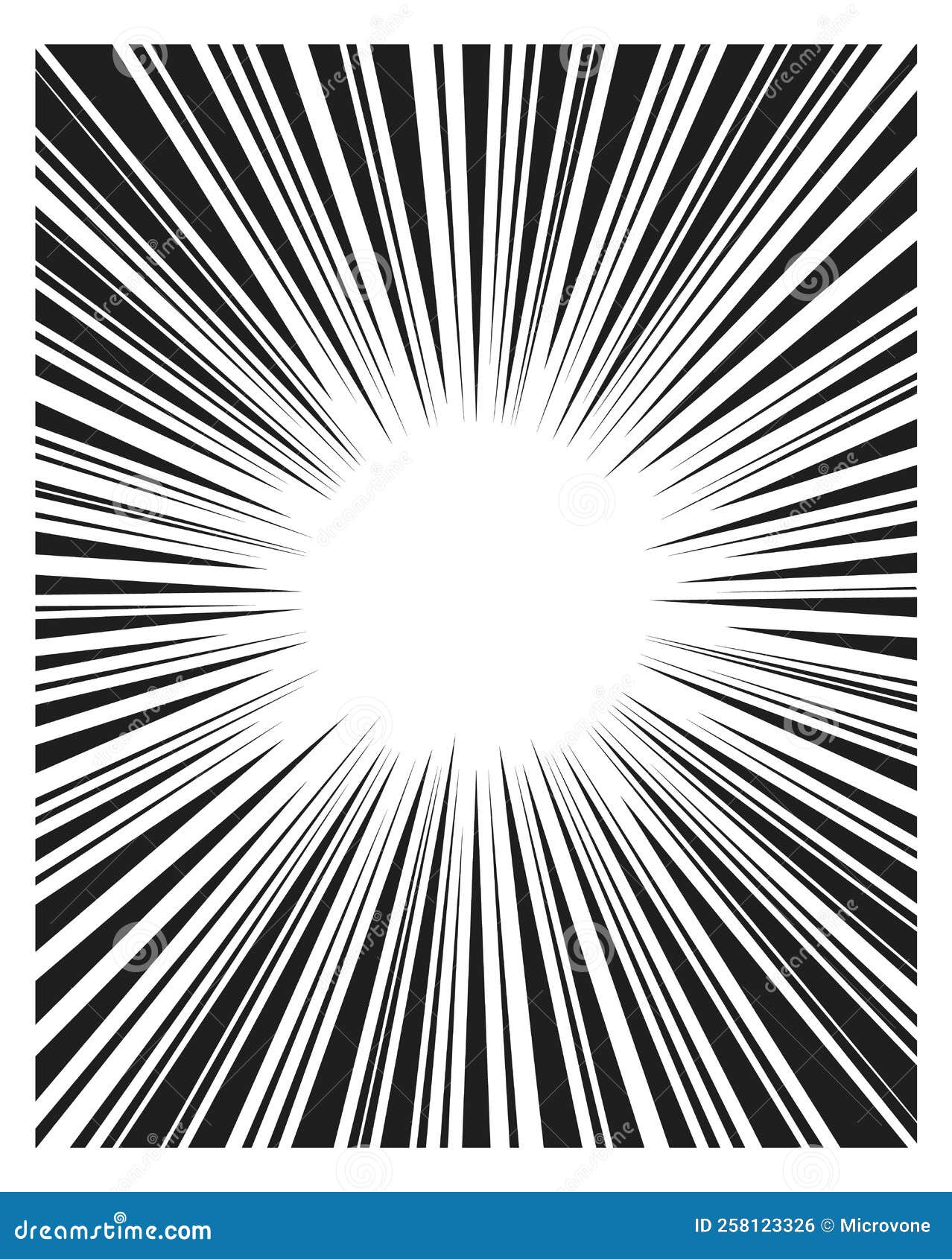 Motion Lines Round Shape Background. Comic Style Cover Stock Vector ...