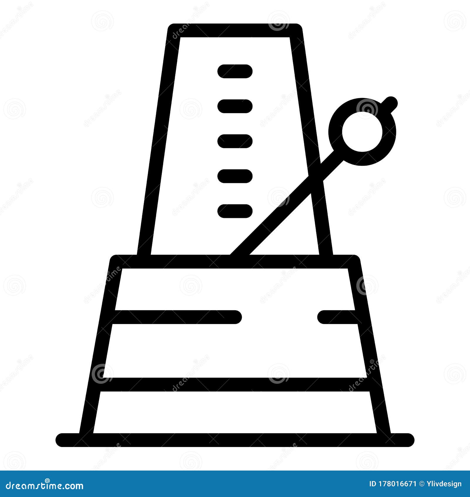 Motion Metronome Icon, Outline Style Stock Vector - Illustration of ...