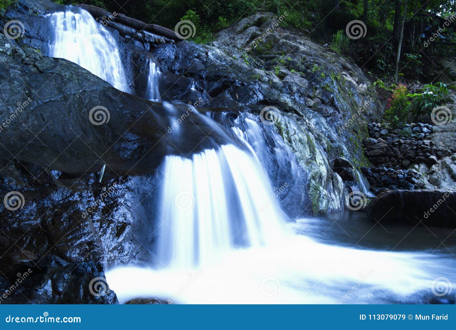 Motion of Mini Waterfall stock image. Image of motion - 113079079