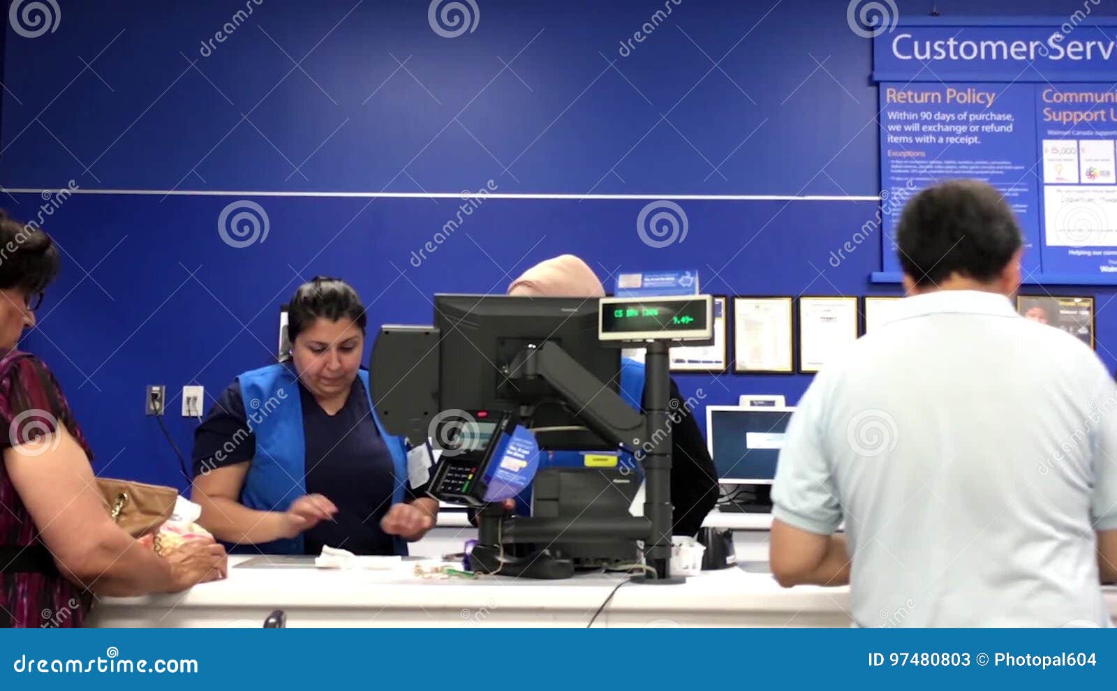 Motion of People Waiting for Returning Goods at Customer Service ...