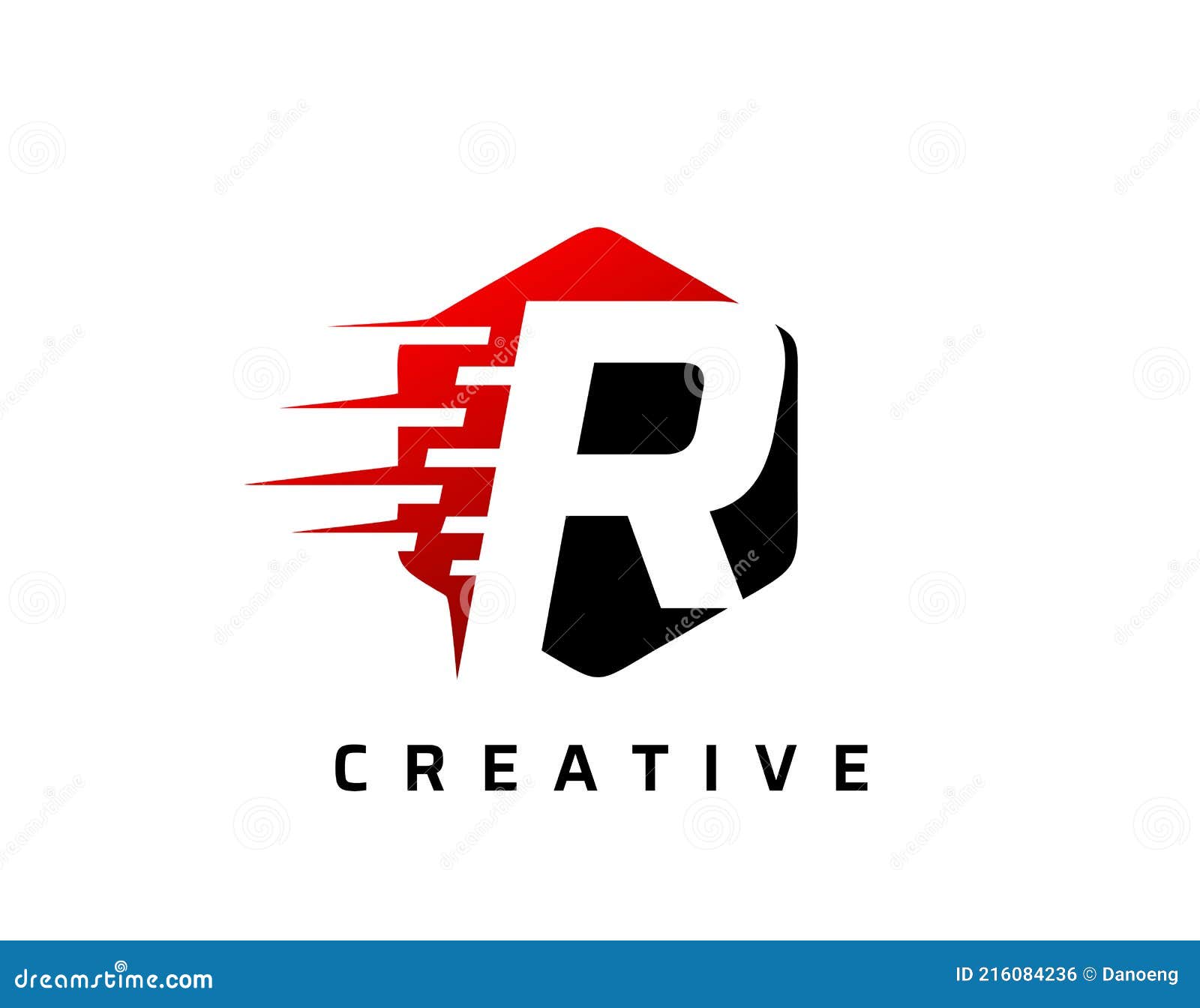 Motion R Letter Logo Design with Hexagone Shape. Technology Icon Design ...