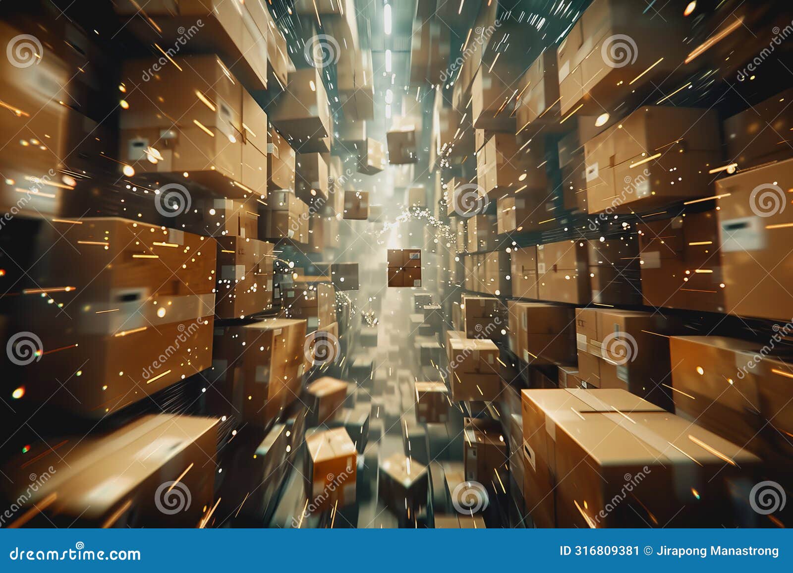 Motion Rectangular Shaped Packages Transported Via a Logistics System ...