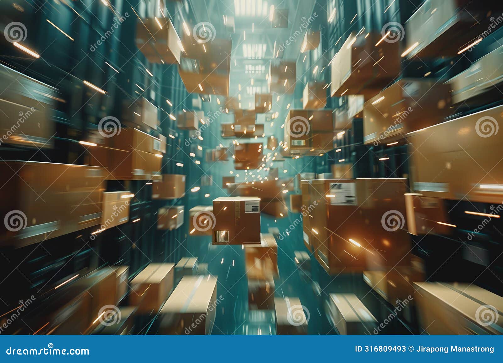 Motion Rectangular Shaped Packages Transported Via a Logistics System ...