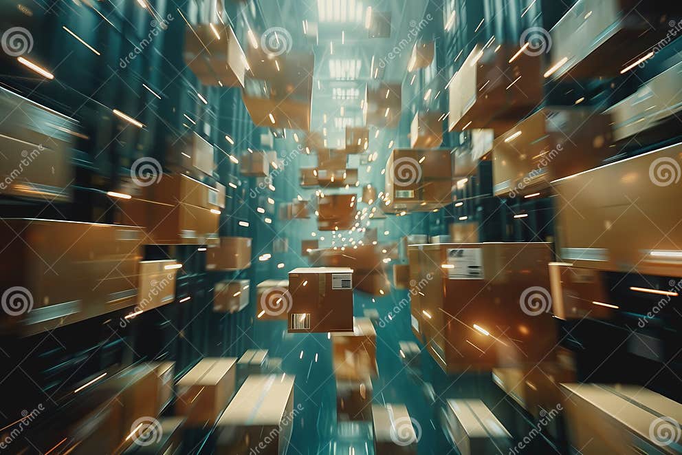 Motion Rectangular Shaped Packages Transported Via a Logistics System ...