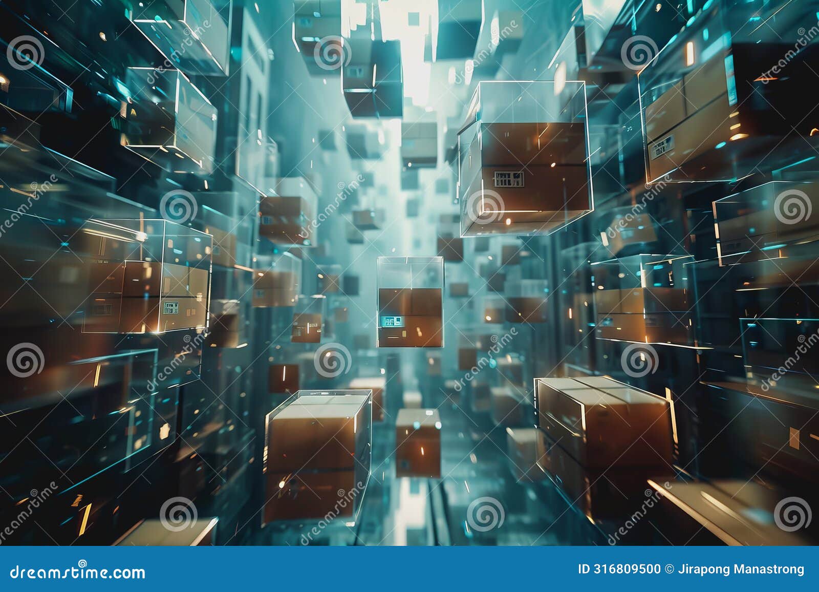 Motion Rectangular Shaped Packages Transported Via a Logistics System ...