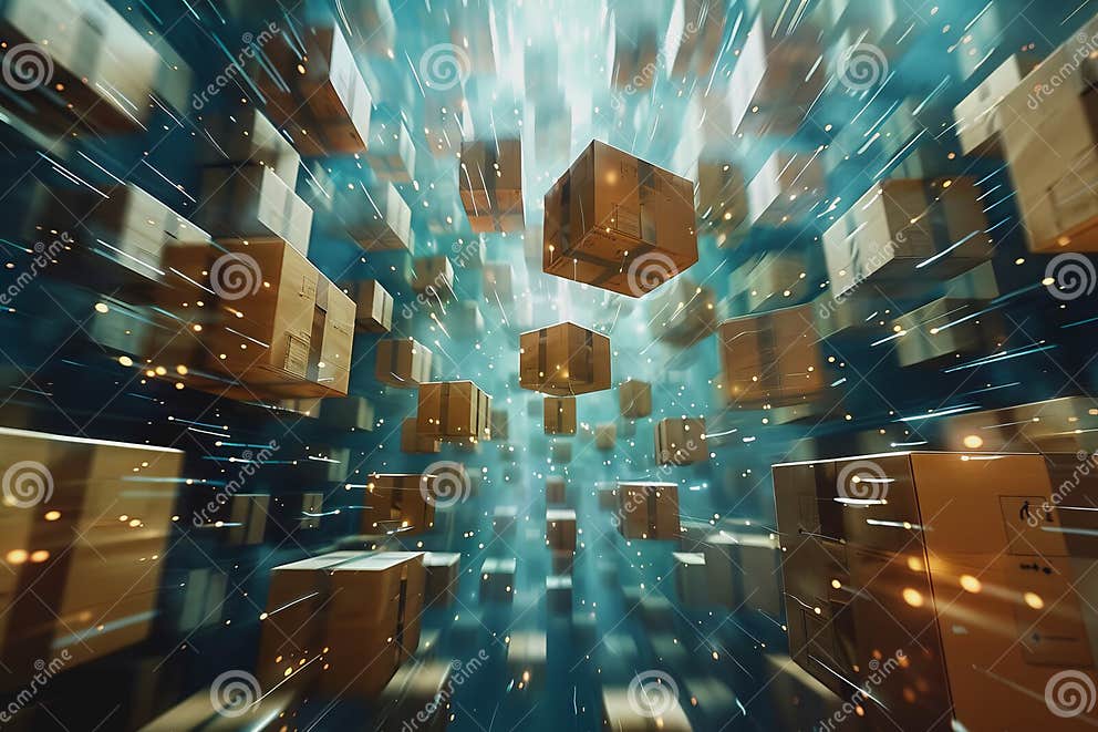 Motion Rectangular Shaped Packages Transported Via a Logistics System ...