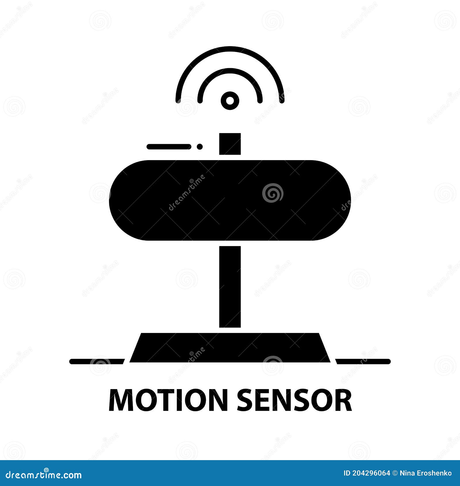 Motion Sensor Icon, Black Vector Sign with Editable Strokes, Concept ...
