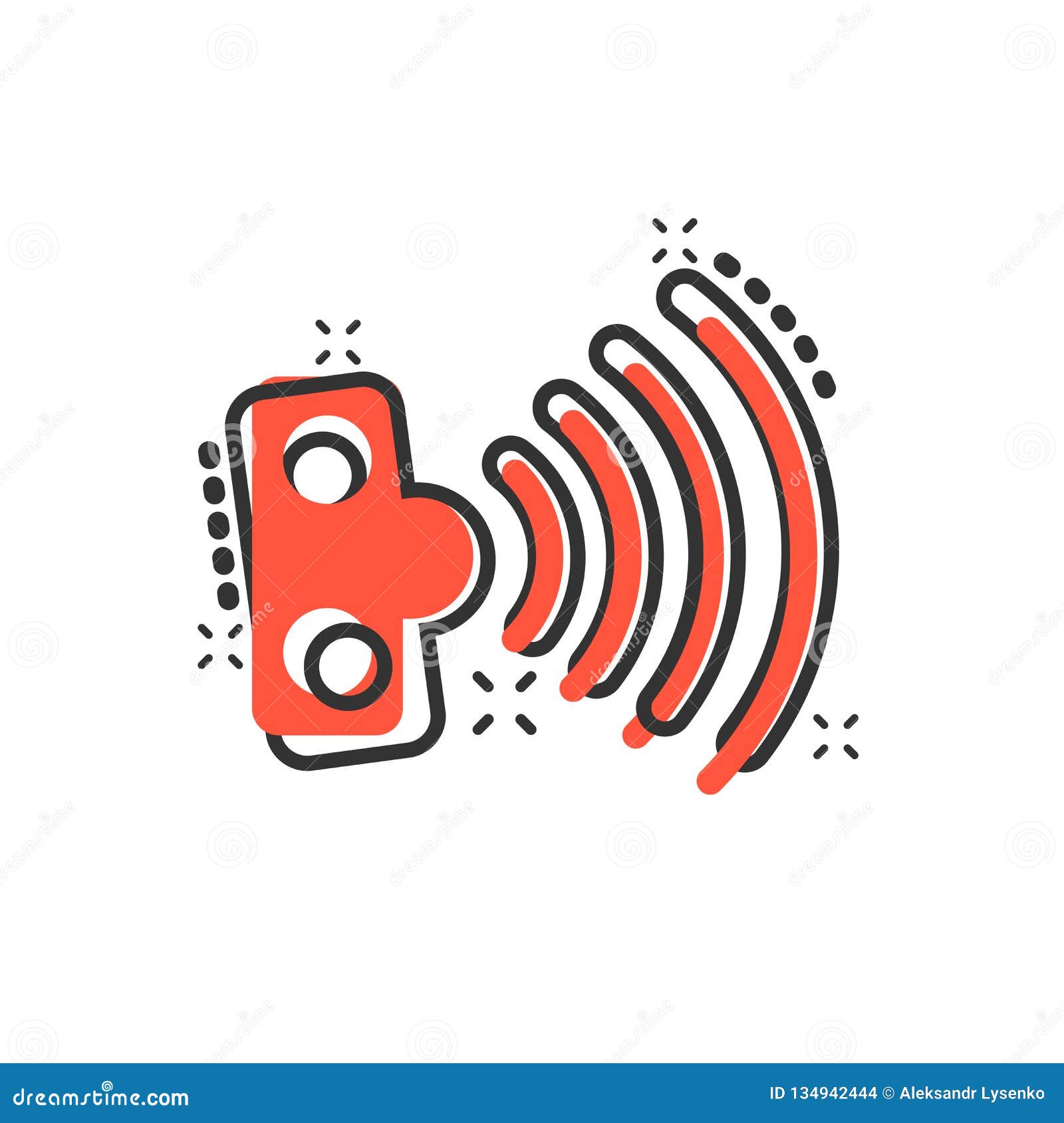 Motion Sensor Icon in Comic Style. Sensor Waves Vector Cartoon ...